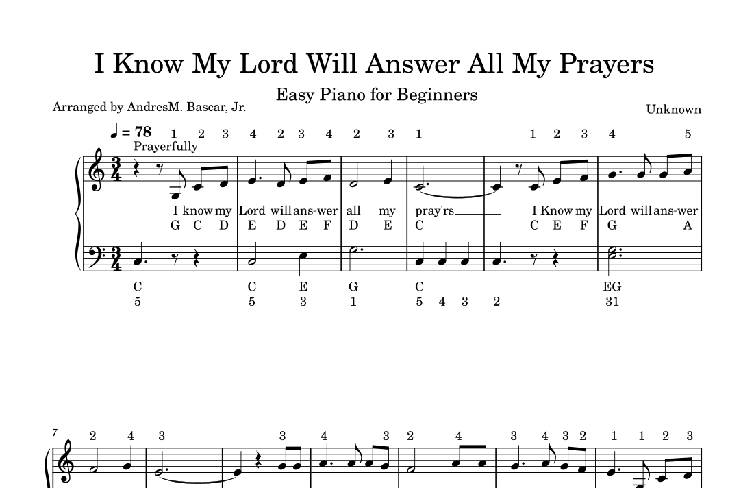 I Know My Lord Will Answer All My Prayers (arr. Andres M. Bascar, Jr ...