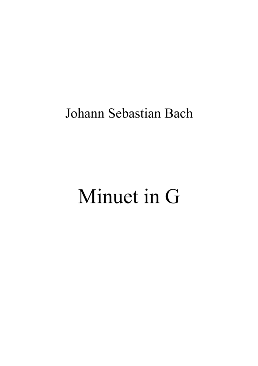 Minuet in G Sheet Music | Johann Sebastian Bach | Piano Solo