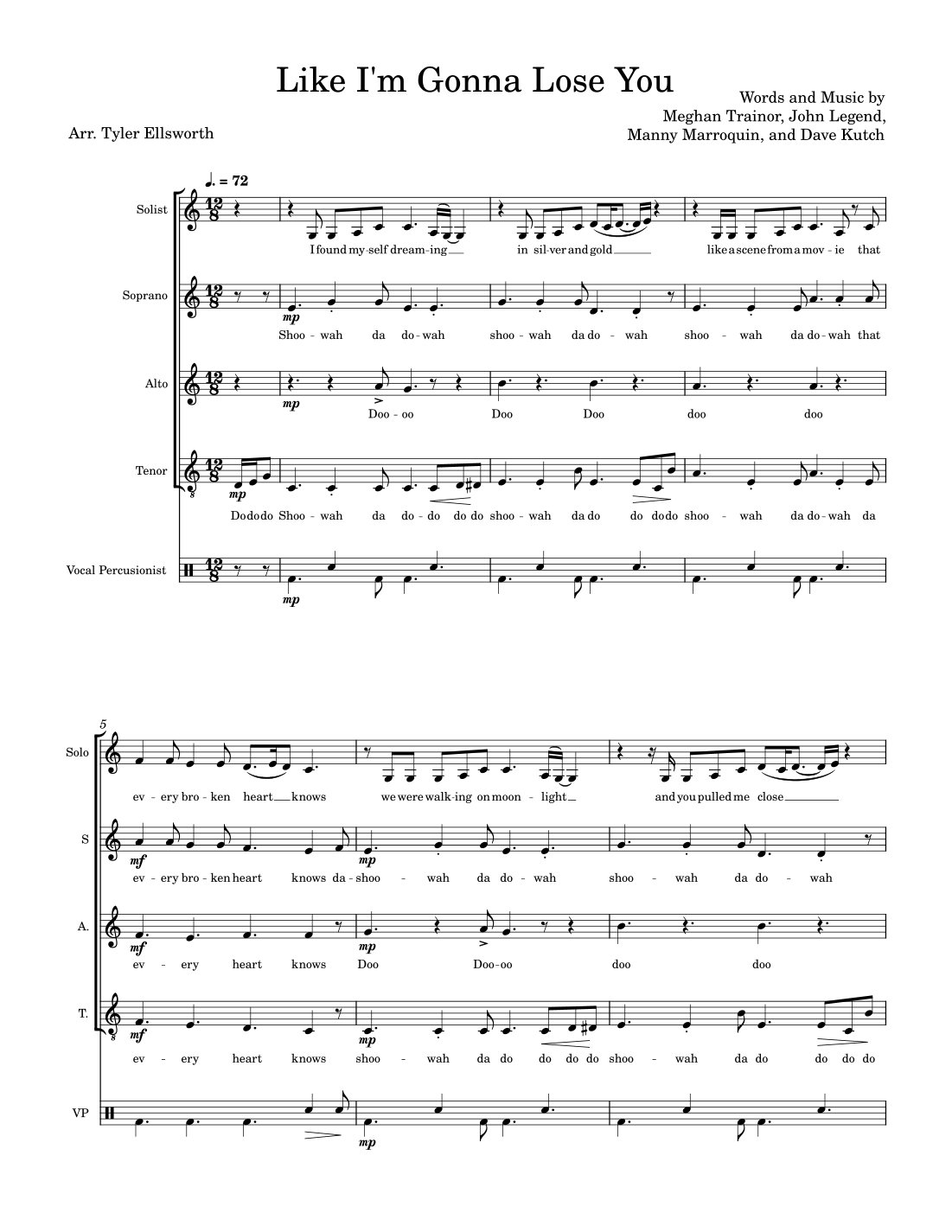 Like I'm Gonna Lose You (arr. Tyler Ellsworth) by Meghan Trainor Sheet ...