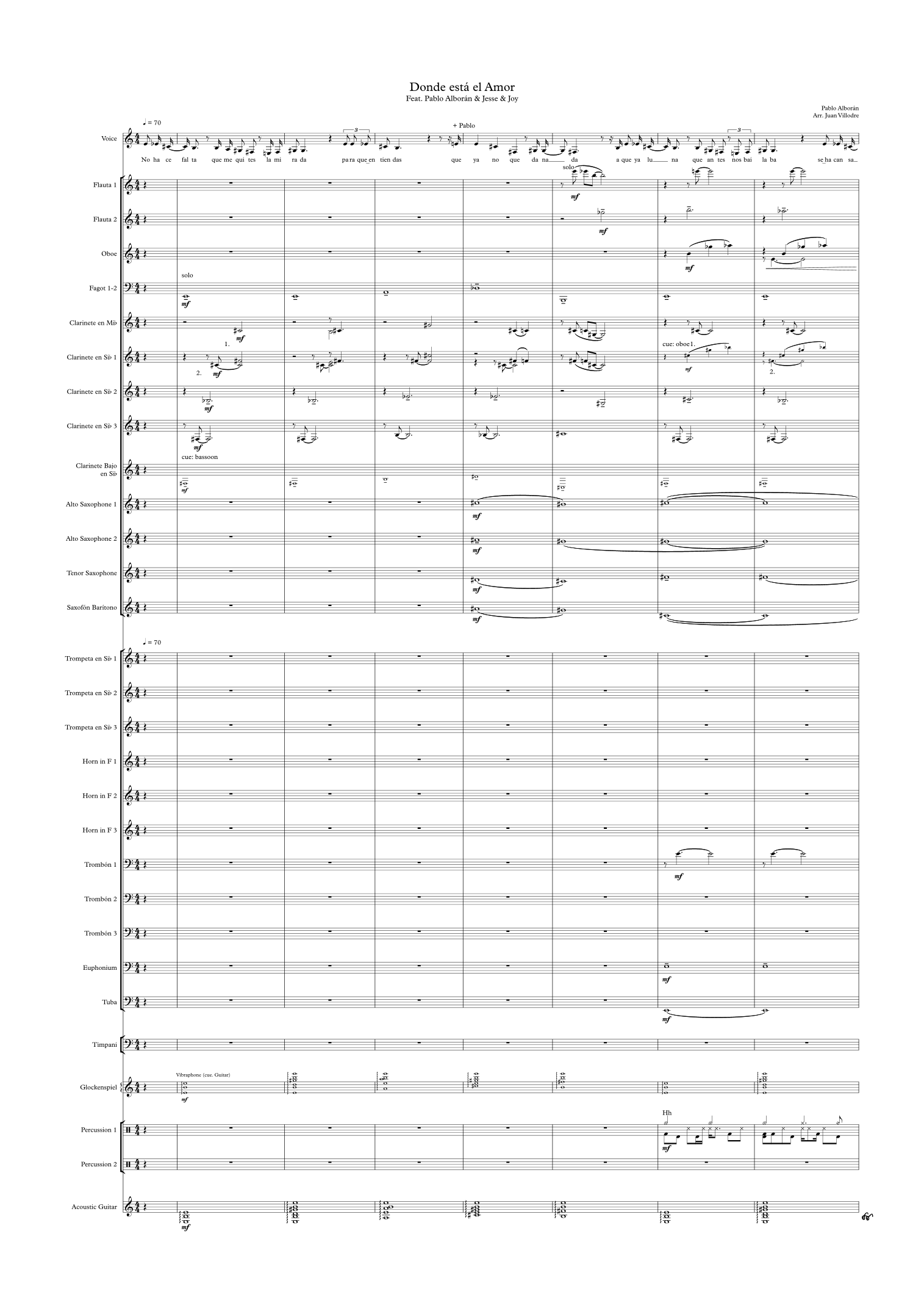 Donde está el Amor by Pablo Alborán, Jesse & Joy Sheet Music for ...