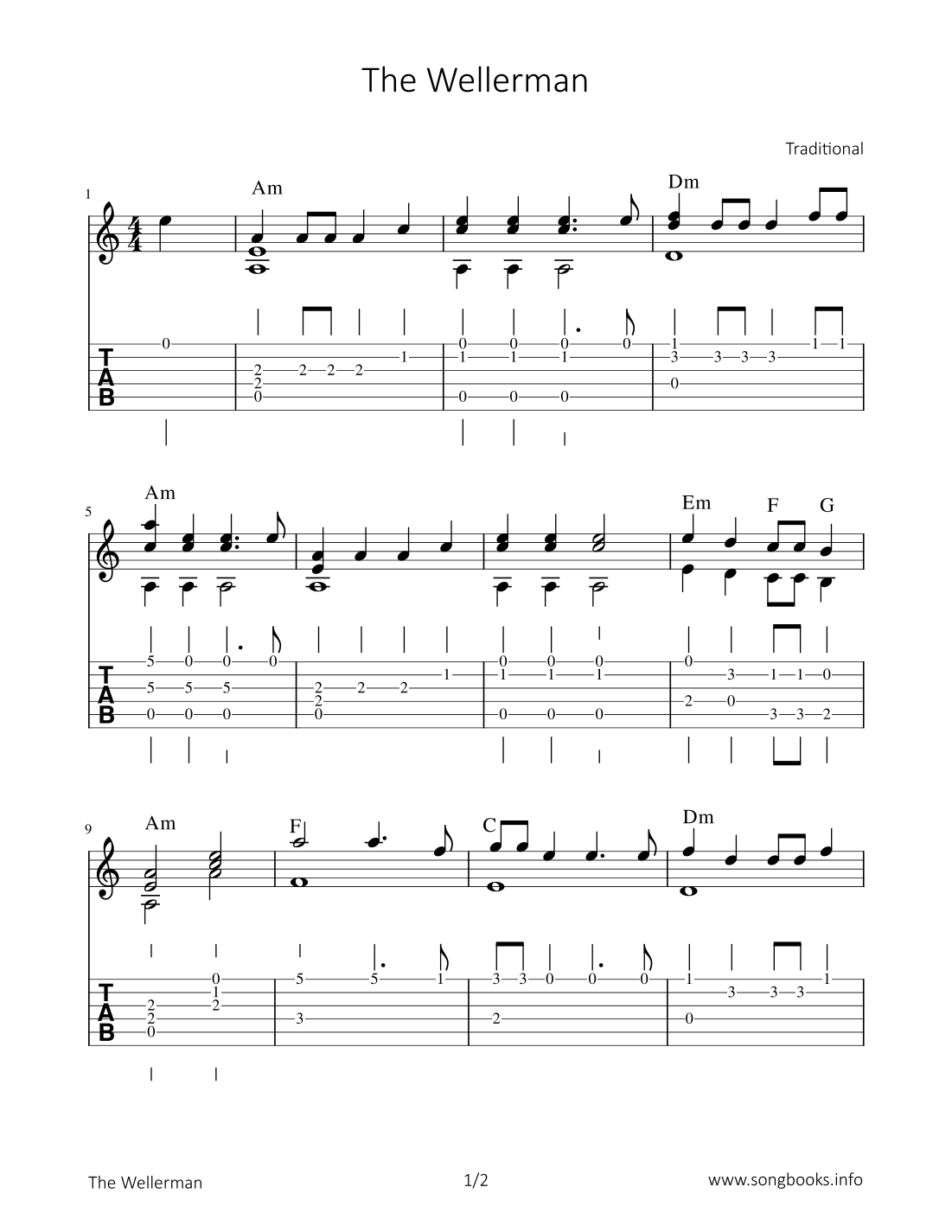 The Wellerman (arr. Bettina Schipp) by Traditional Sheet Music for Solo ...