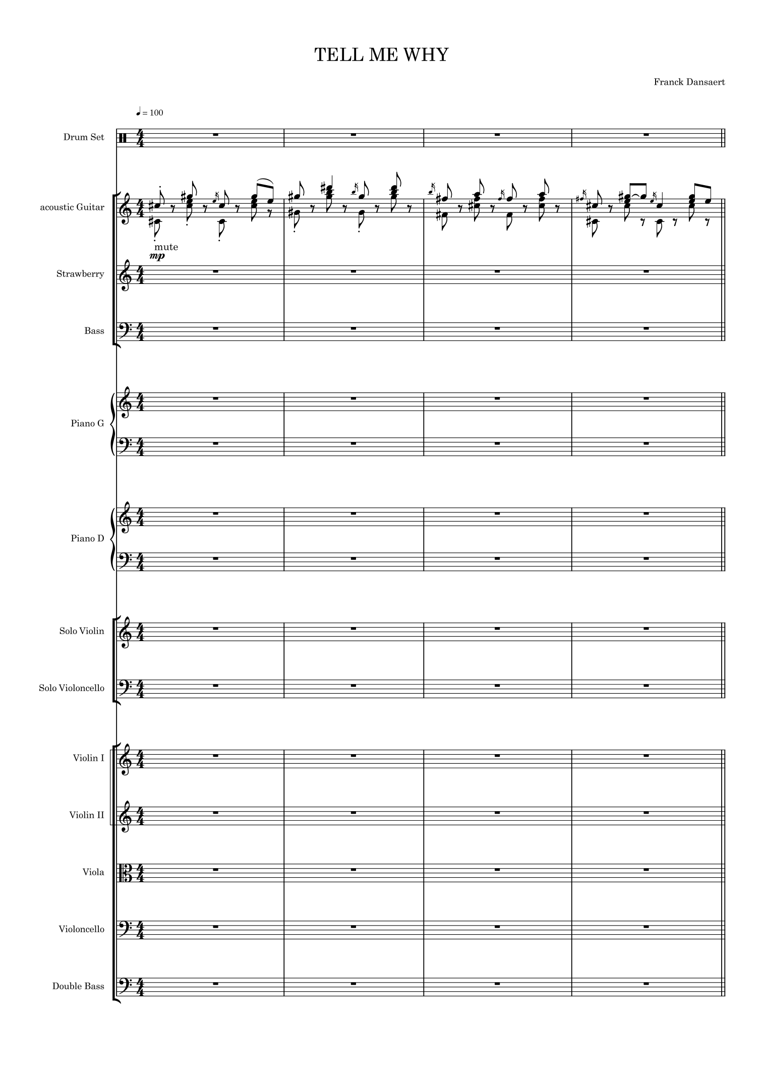 Tell me why - Score Only by Franck Dansaert Sheet Music for Orchestra ...