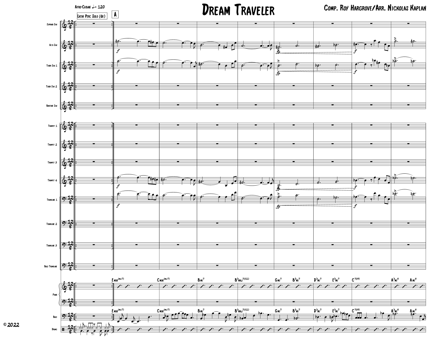 Dream Traveller (arr. Nickolas Kaplan) von Roy Hargrove Noten zum ...