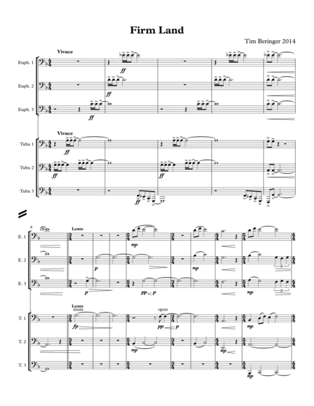 Firm Land for Tubas and Euphoniums Sheet Music | Tim Beringer ...