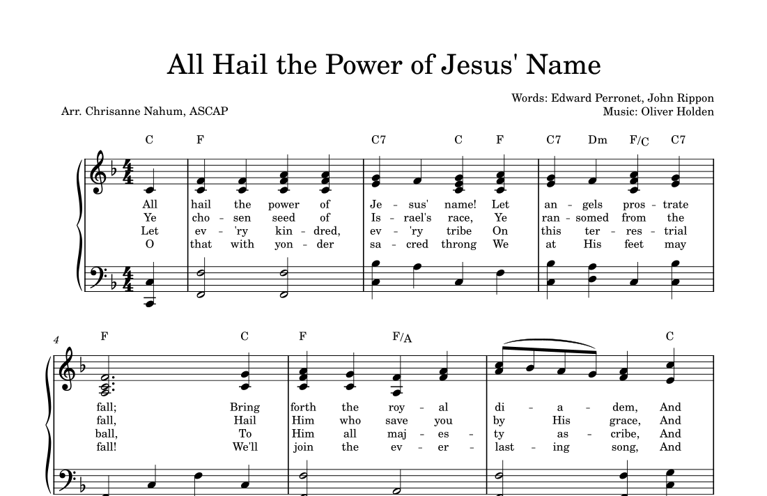 All Hail the Power of Jesus' Name (arr. Chrisanne Nahum, ASCAP) by ...