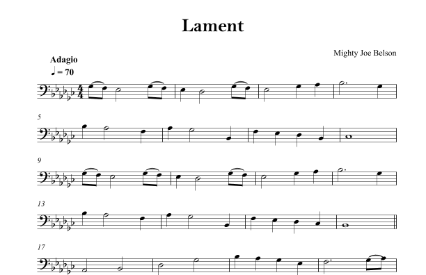 Lament Sheet Music | Mighty Joe Belson | Instrumental Solo