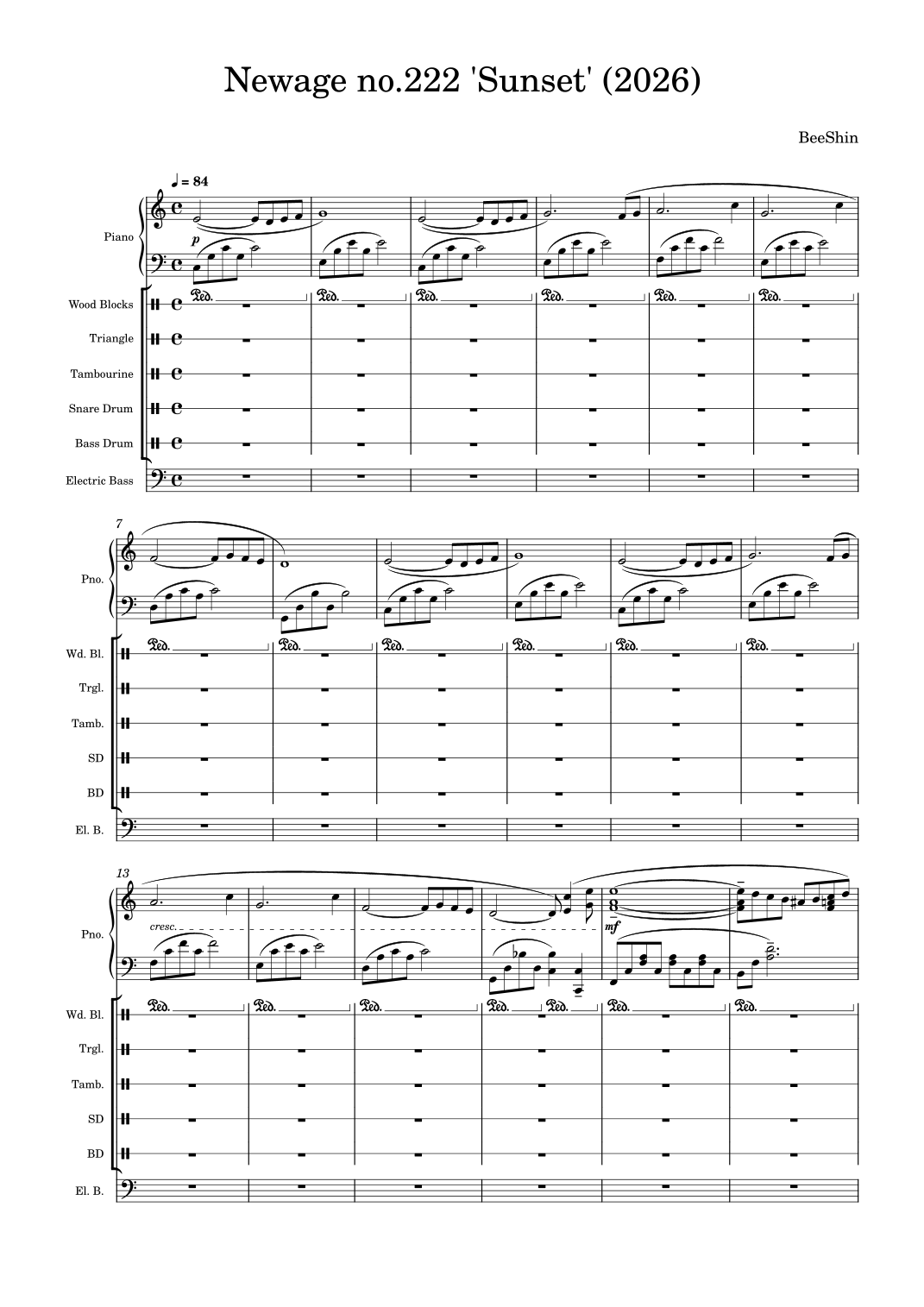 Newage no.222 'Sunset' by BeeShin Sheet Music for Concert Band at Sheet ...