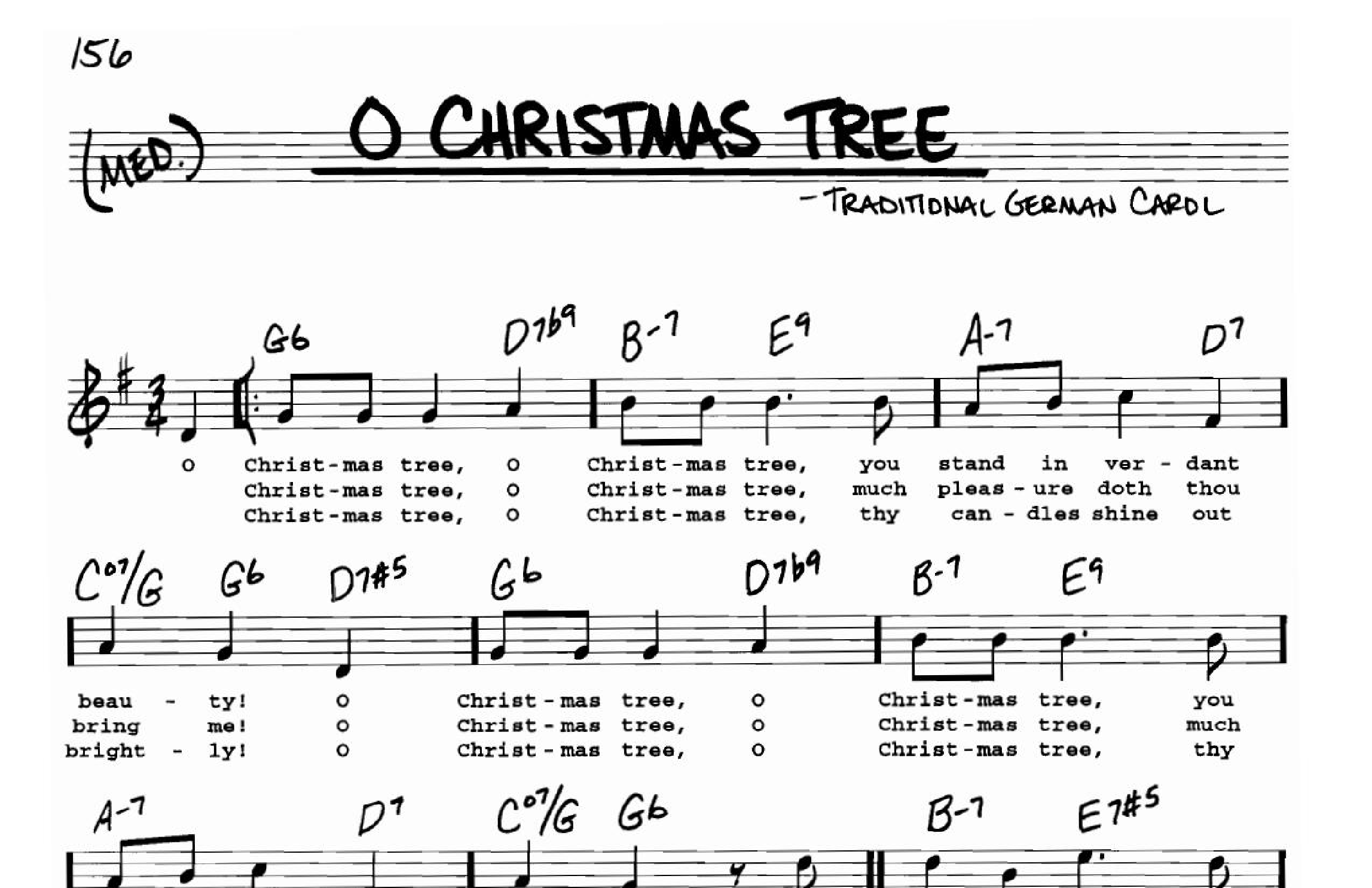 O CHRISTMAS TREE - LEADSHEET (arr. Traditional German Carol) by ...