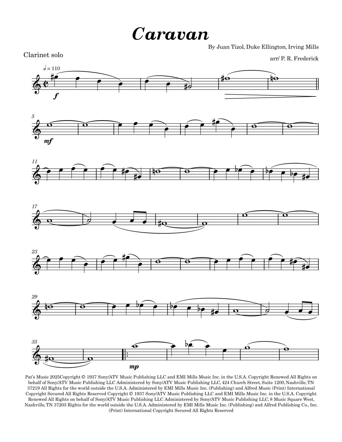 Caravan (arr. P. R. Frederick) by Duke Ellington and his Orchestra ...