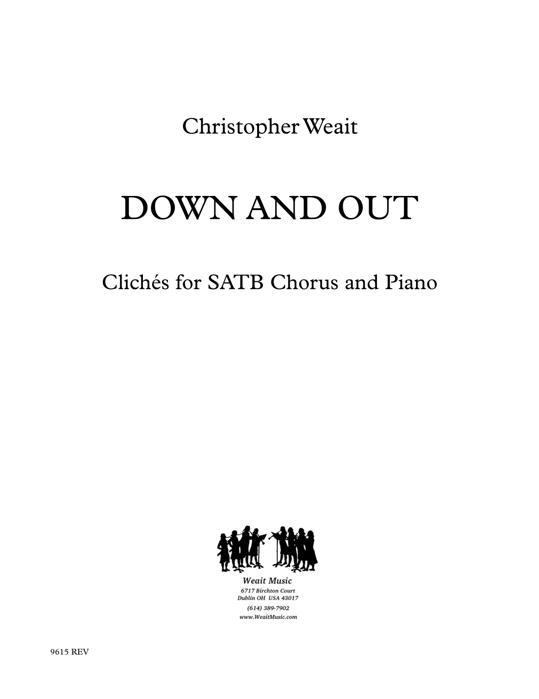 Down and Out: Clichés for SATB chorus, semi chorus and piano (4) by ...