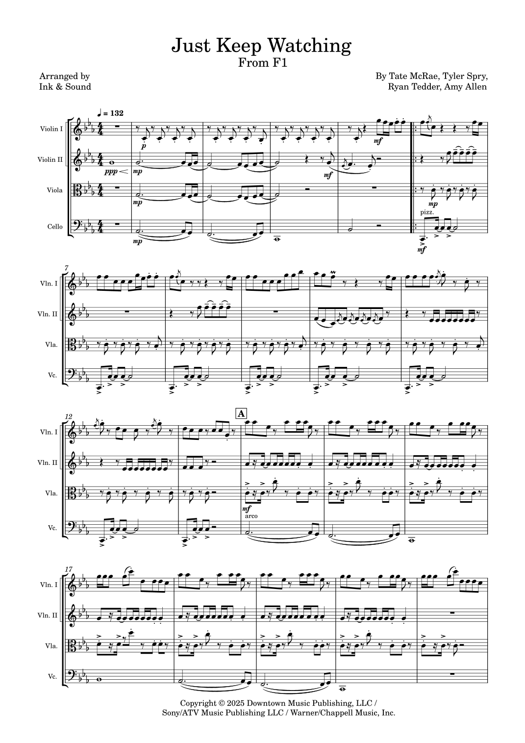 Just Keep Watching (arr. Ink & Sound) by Tate McRae Sheet Music for ...