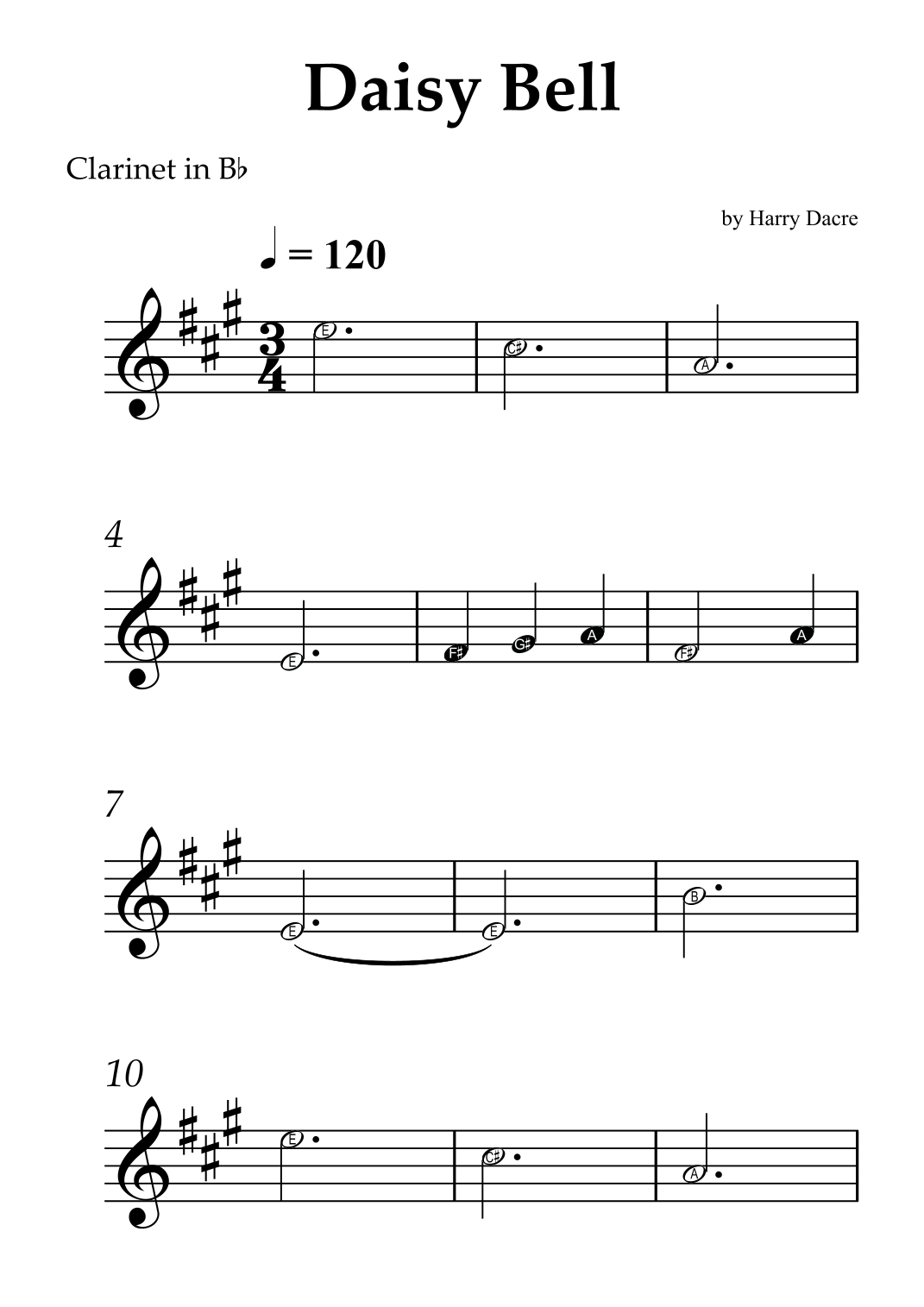 Daisy Bell (arr. Wesley S. SIlva) by Nolan Bryant Livesay Sheet Music ...