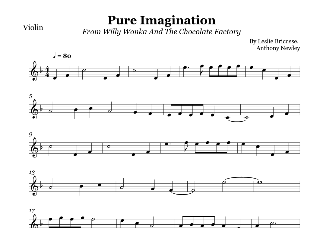 Pure Imagination (arr. Wesley S. SIlva) by Gene Wilder Sheet Music for ...
