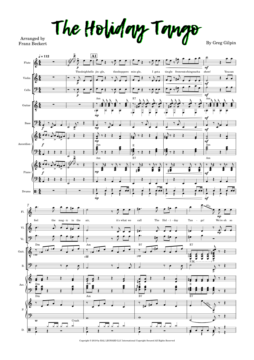 The Holiday Tango (arr. Franz Beckert) by Greg Gilpin Sheet Music for ...