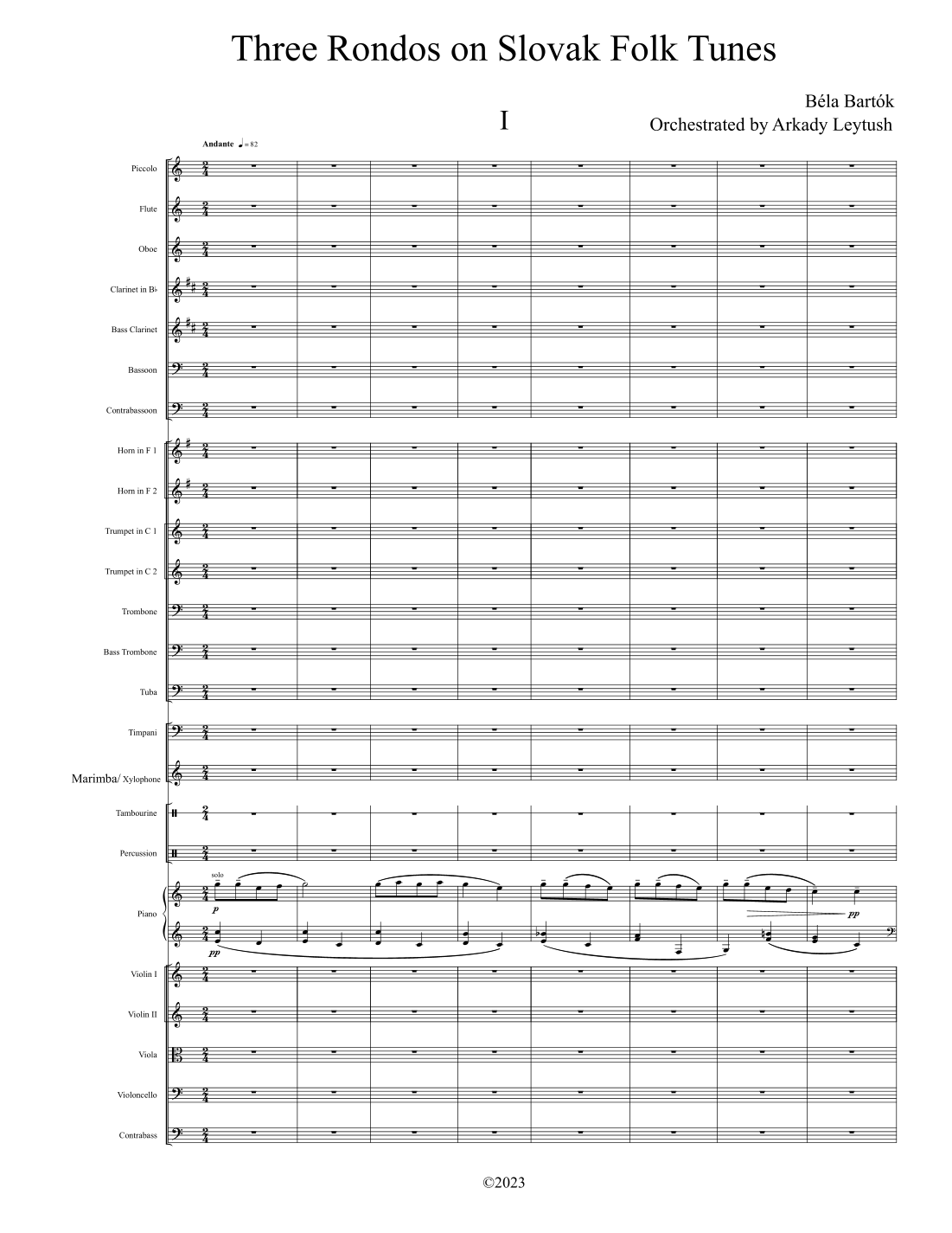B. Bartók - Three Rondos on Slovak Folk Tunes, Orchestrated by A ...