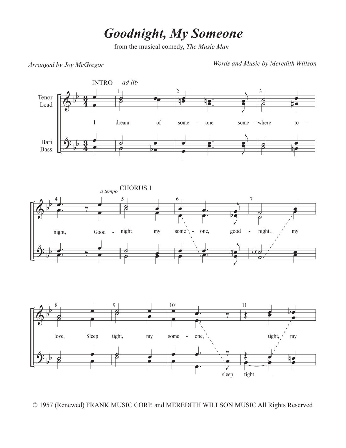 Goodnight, My Someone (arr. Joy McGregor) by Barbara Cook Sheet Music ...