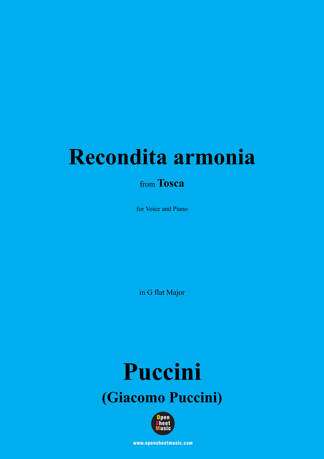 G. Puccini-Recondita armonia, from 'Tosca,SC 69', in G flat Major (arr ...