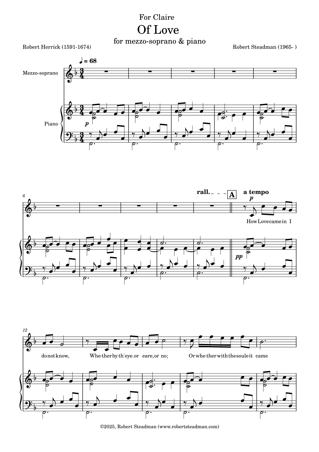 Of Love by Robert Steadman Sheet Music for Vocal Solo at Sheet Music Direct