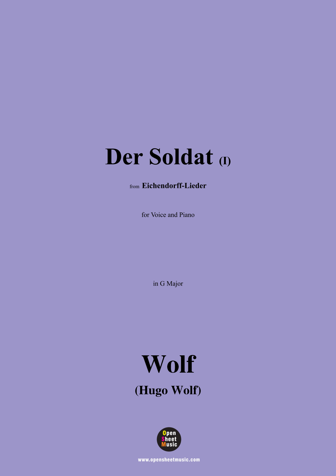 H. Wolf-Der Soldat I,in G Major (arr. OSM Press) by Hugo Wolf Sheet ...