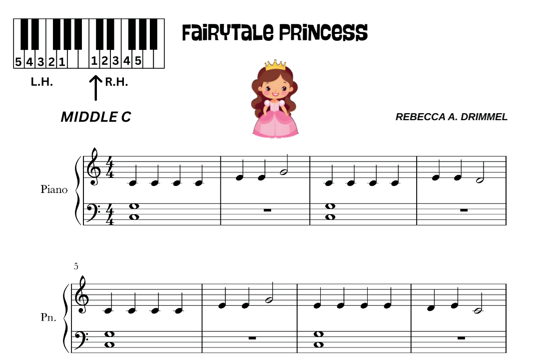 Fairytale princess by Rebecca A. Drimmel Sheet Music for Easy Piano at ...