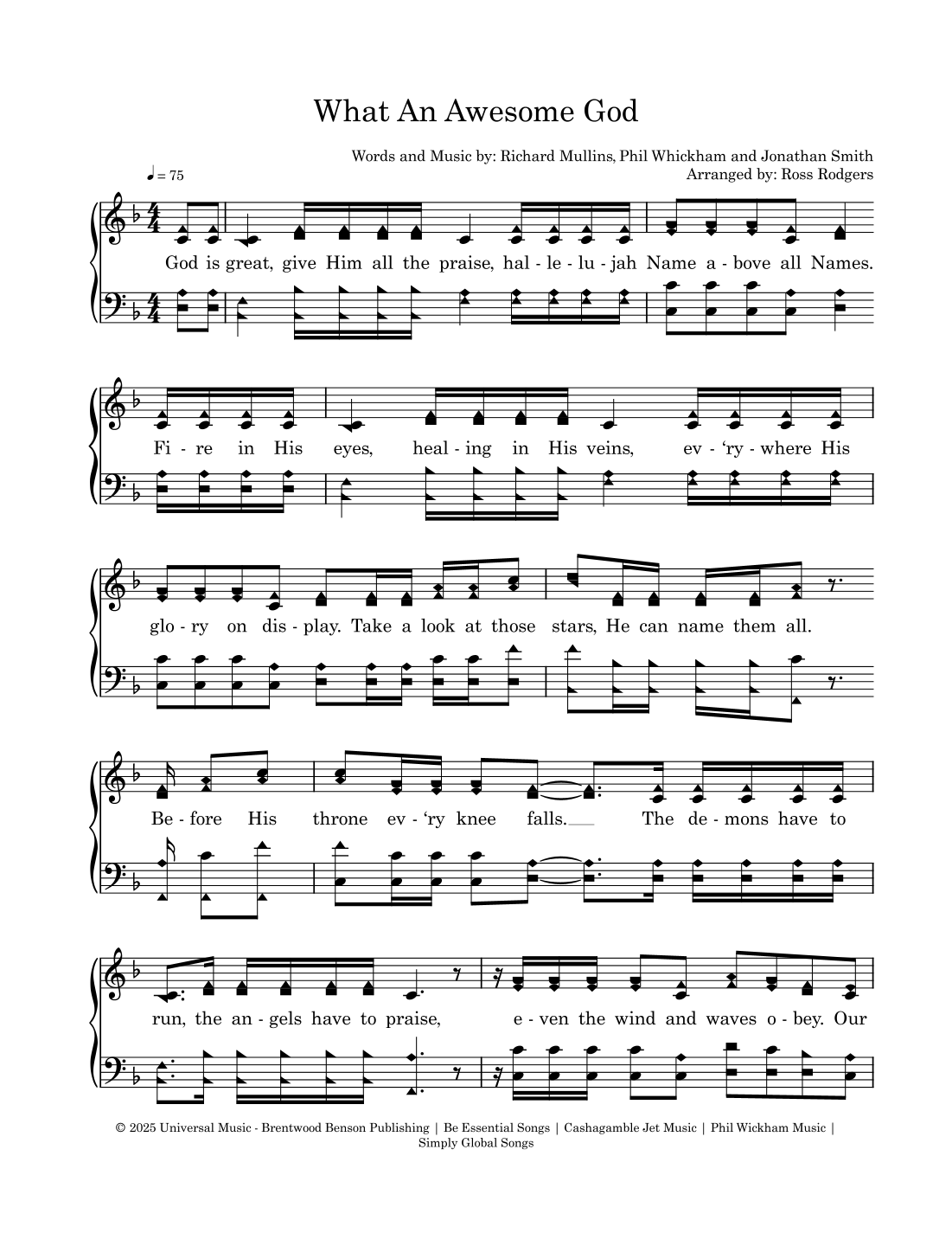 What An Awesome God (arr. Ross Rodgers) by Phil Wickham Sheet Music for ...