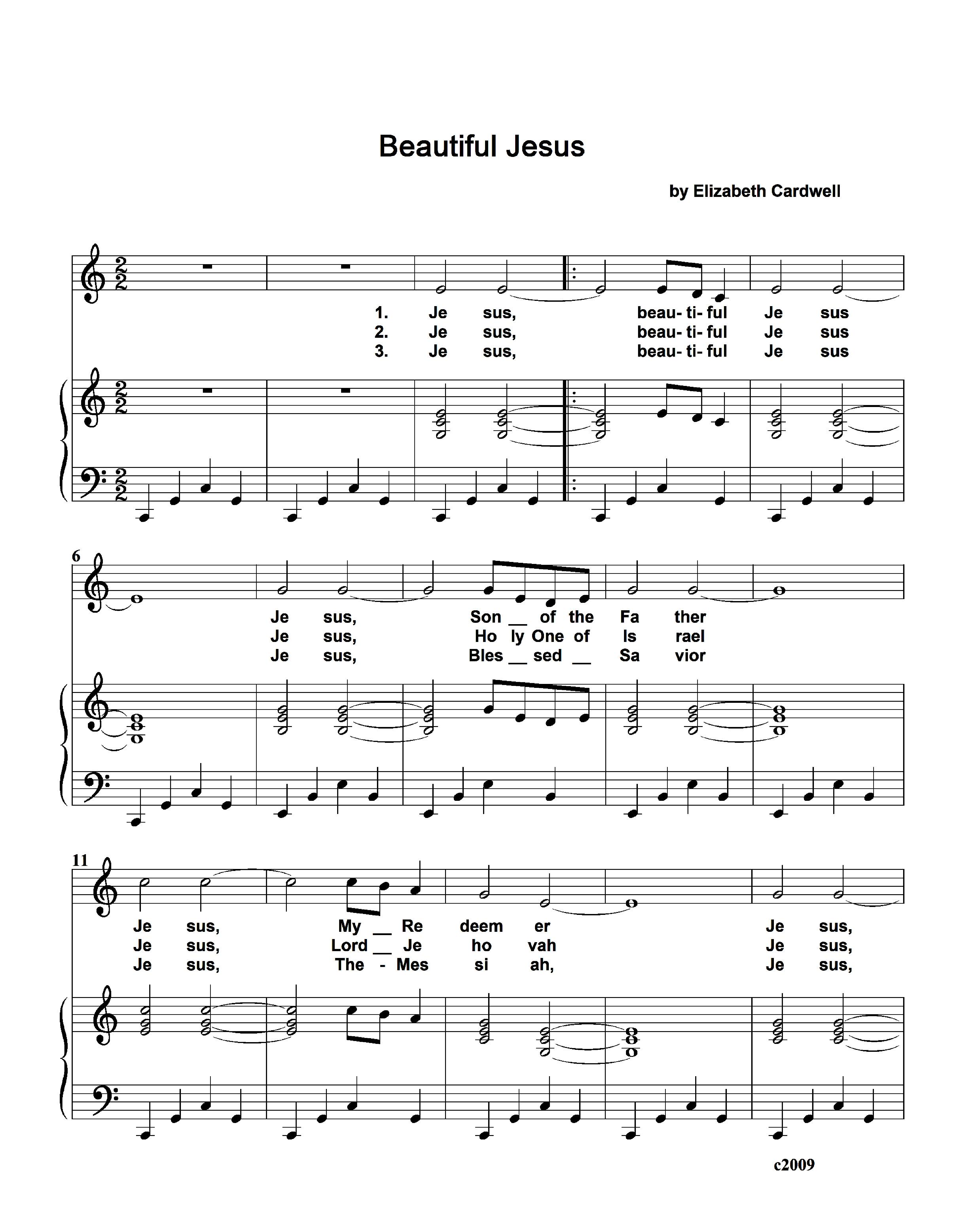 Beautiful Jesus Sheet Music | Elizabeth S. Cardwell | Piano & Vocal