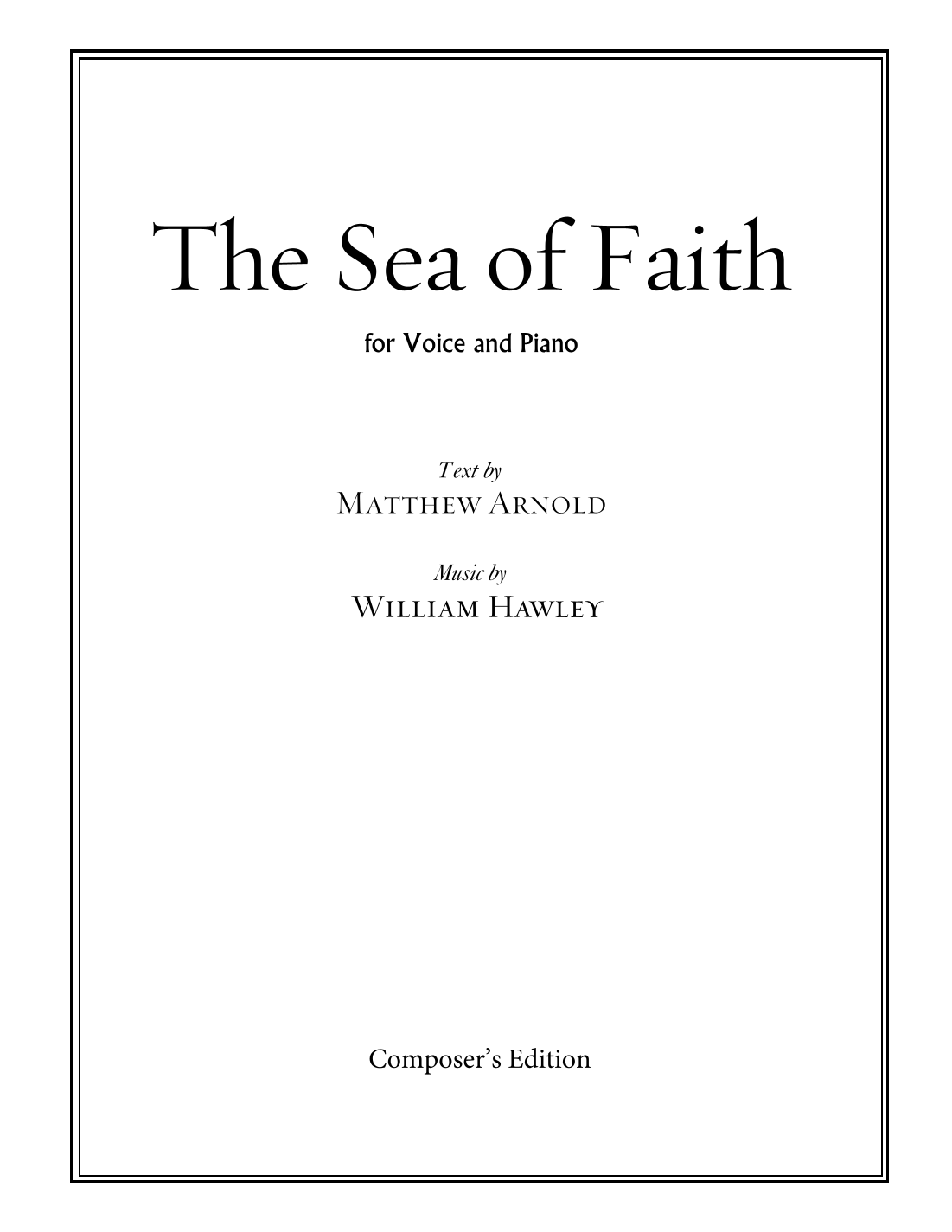 The Sea of Faith by William Hawley Sheet Music for Piano & Vocal at ...