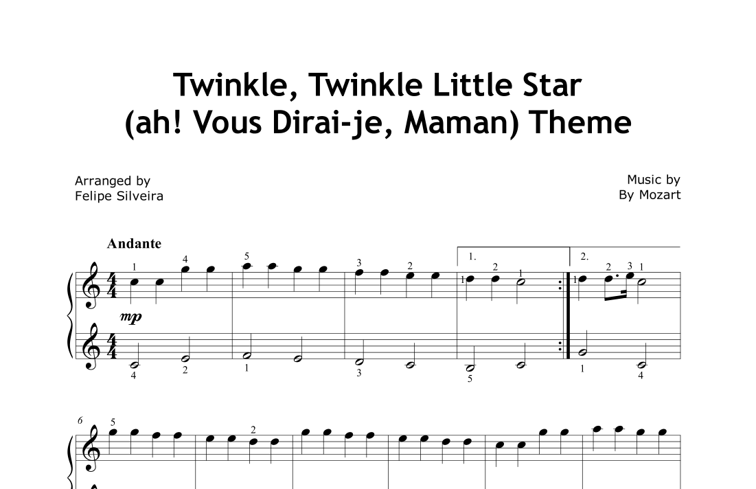 Twinkle, Twinkle Little Star (ah! Vous Dirai-je, Maman) Theme (arr ...