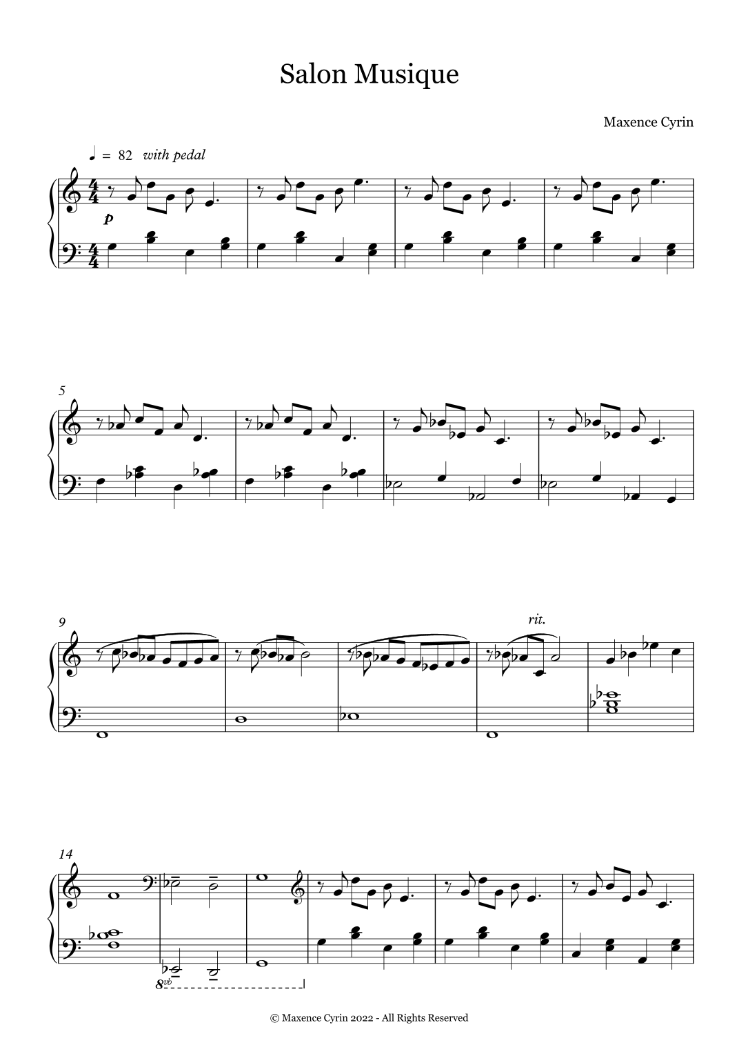 Salon Musique by Maxence Cyrin Sheet Music for Piano Solo at Sheet ...
