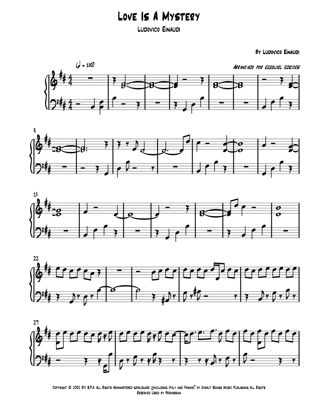 Love Is A Mystery (arr. ezequiel edições) by Ludovico Einaudi Sheet ...