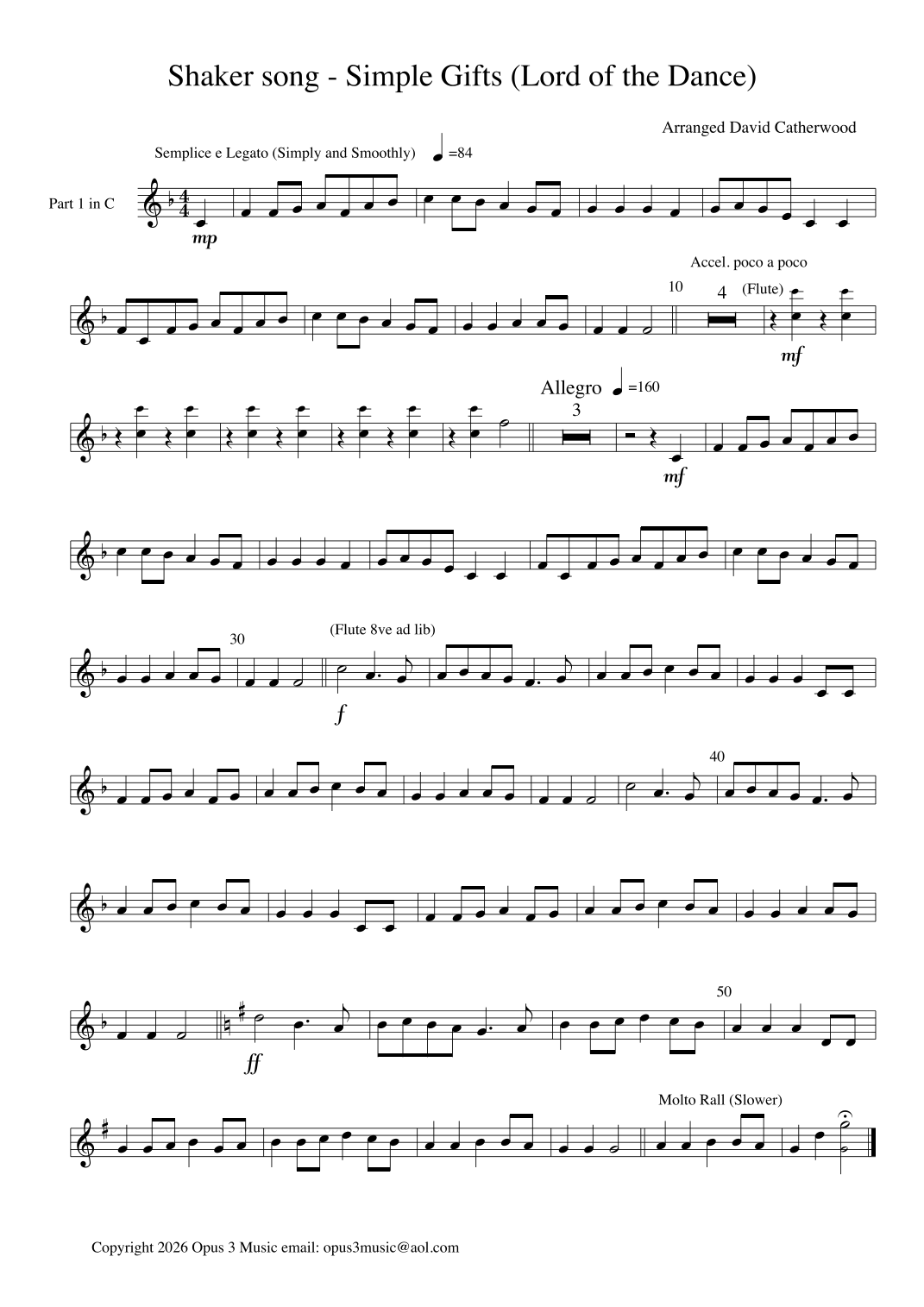 Shaker song - Simple Gifts (Lord of the Dance) arr. for Flexible ...