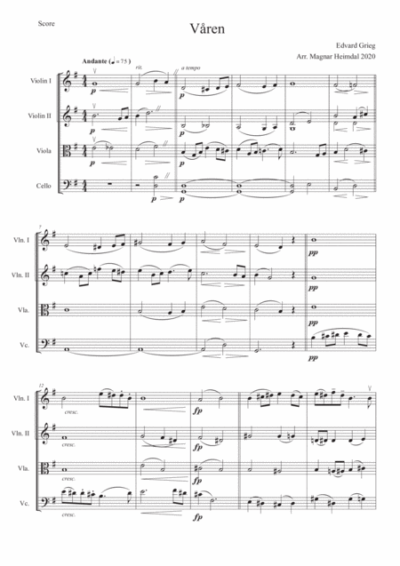 Last Spring by Grieg (arr. Magnar Heimdal) by Edvard Grieg (1843-1907 ...