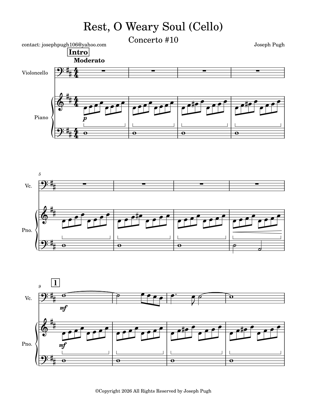 Rest, O Weary Soul (Cello) by Various Sheet Music for Cello and Piano ...