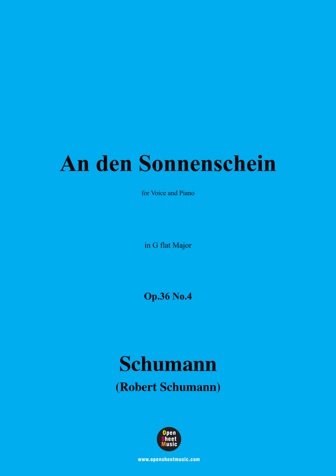 R. Schumann-An den Sonnenschein,in G flat Major (arr. OSM Press) von ...