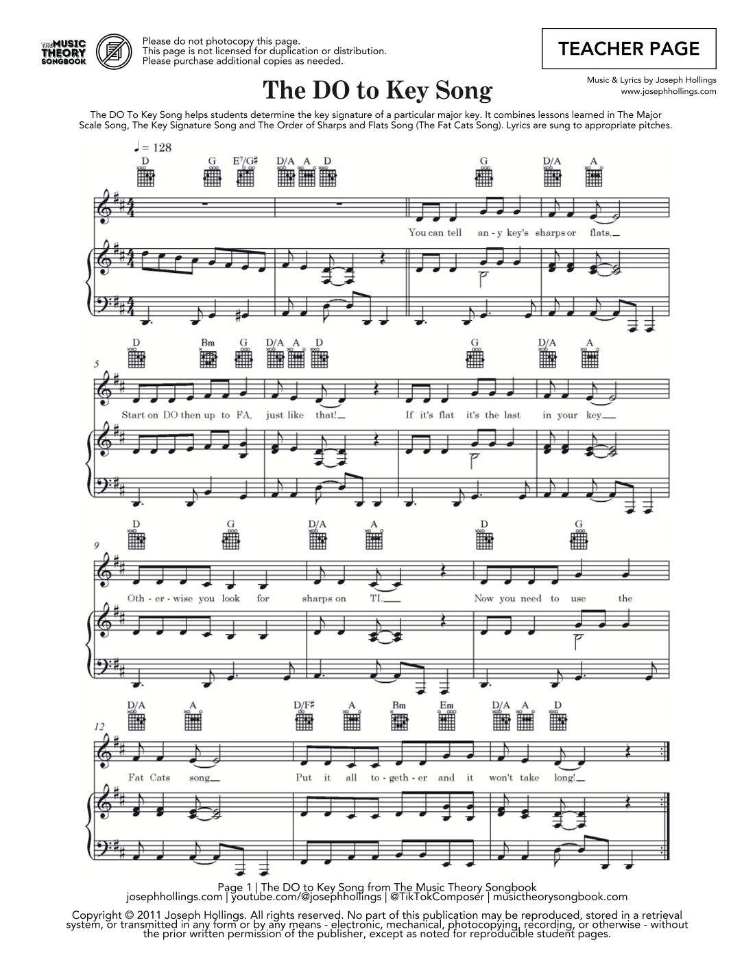 The DO to Key Song (from The Music Theory Songbook – A Singing-Based ...
