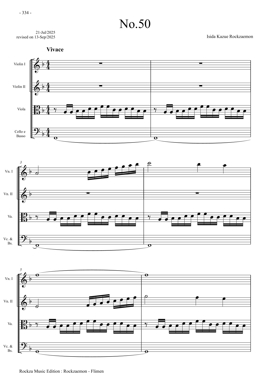 Prelude for String ensemble, "Flimen" No.50 - Score Only by Isida Kazue ...