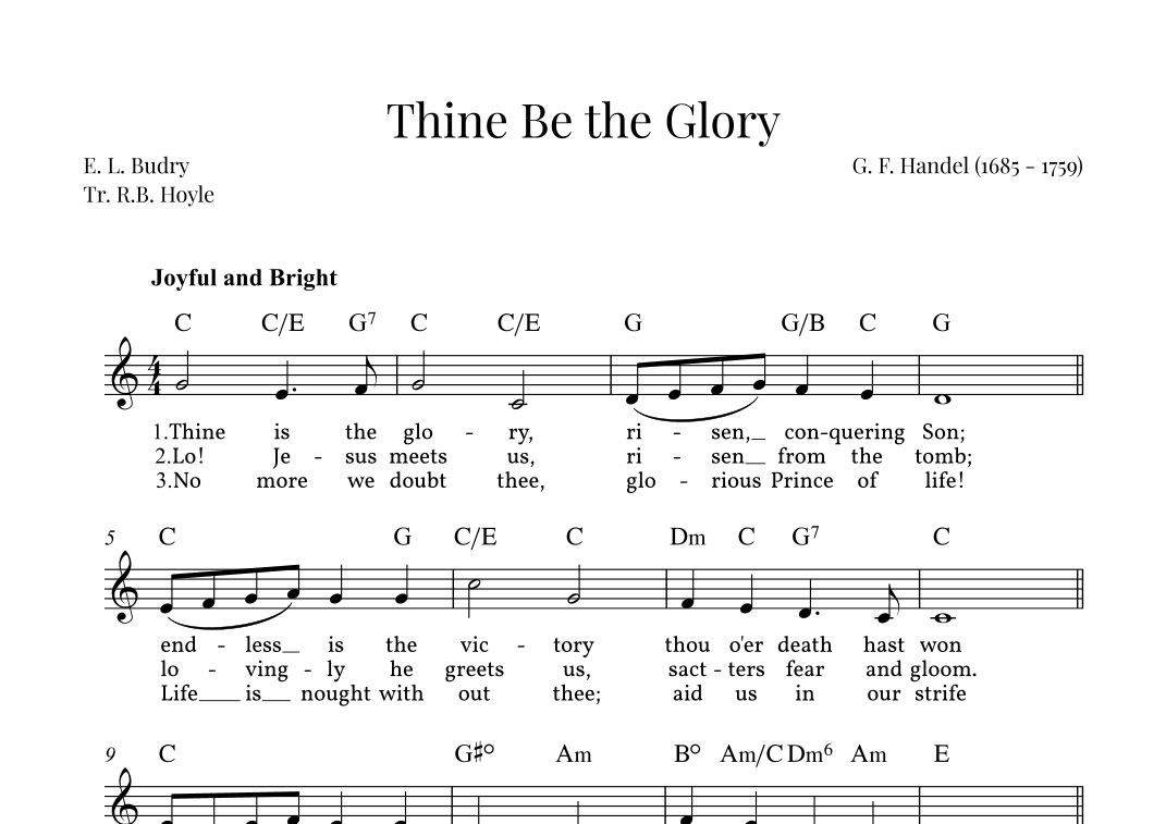 Thine Be the Glory - Lead Sheet in C major (arr. André Grella) by ...