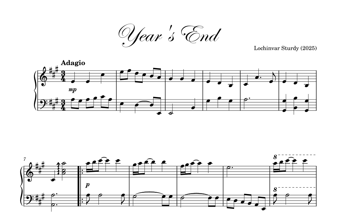Year's End by Lochinvar Sturdy Sheet Music for Piano Solo at Sheet ...