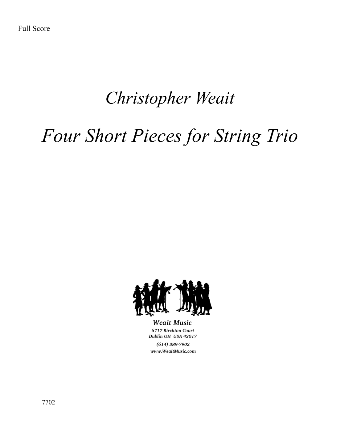 Four Short Pieces for string trio (3’05) by Christopher Weait Sheet ...