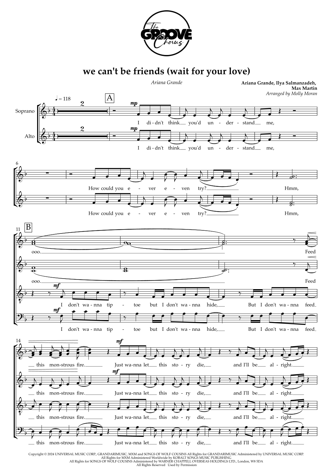 We Can't Be Friends (Wait For Your Love) (arr. Silv Pybus) by Ariana ...