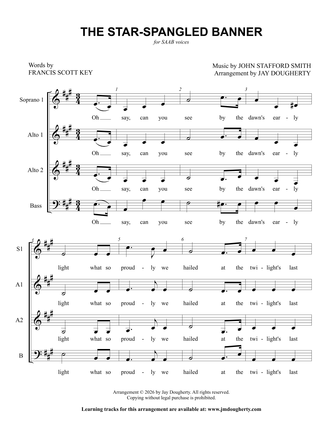 The Star-spangled Banner (arr. Jay Dougherty) by Francis Scott Key and ...