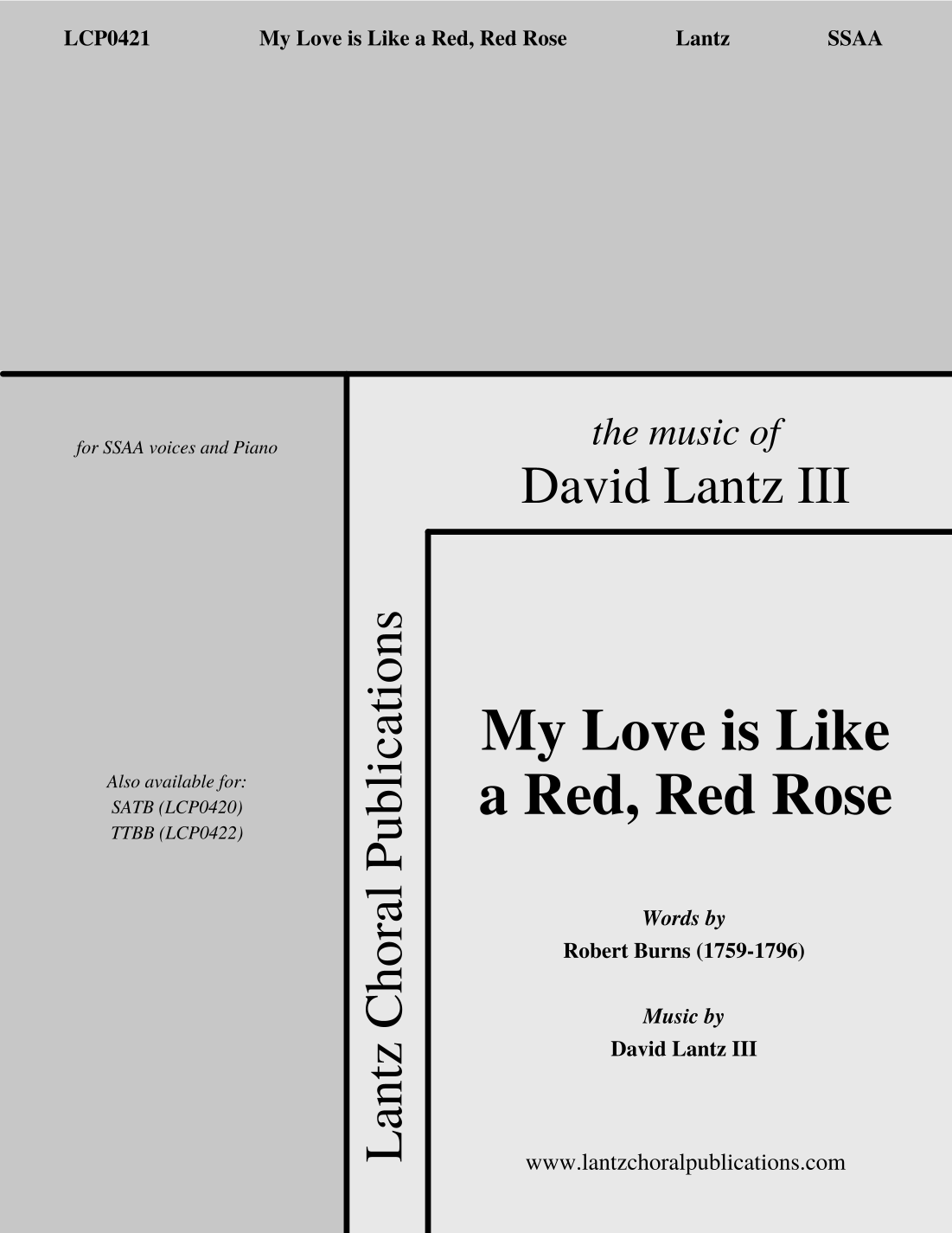 My Love is Like a Red, Red Rose by Words: Robert Burns; Music: David ...