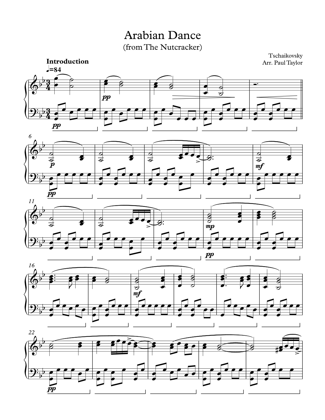 Arabian Dance from The Nutcracker (arr. Paul Taylor) by Paul Taylor ...