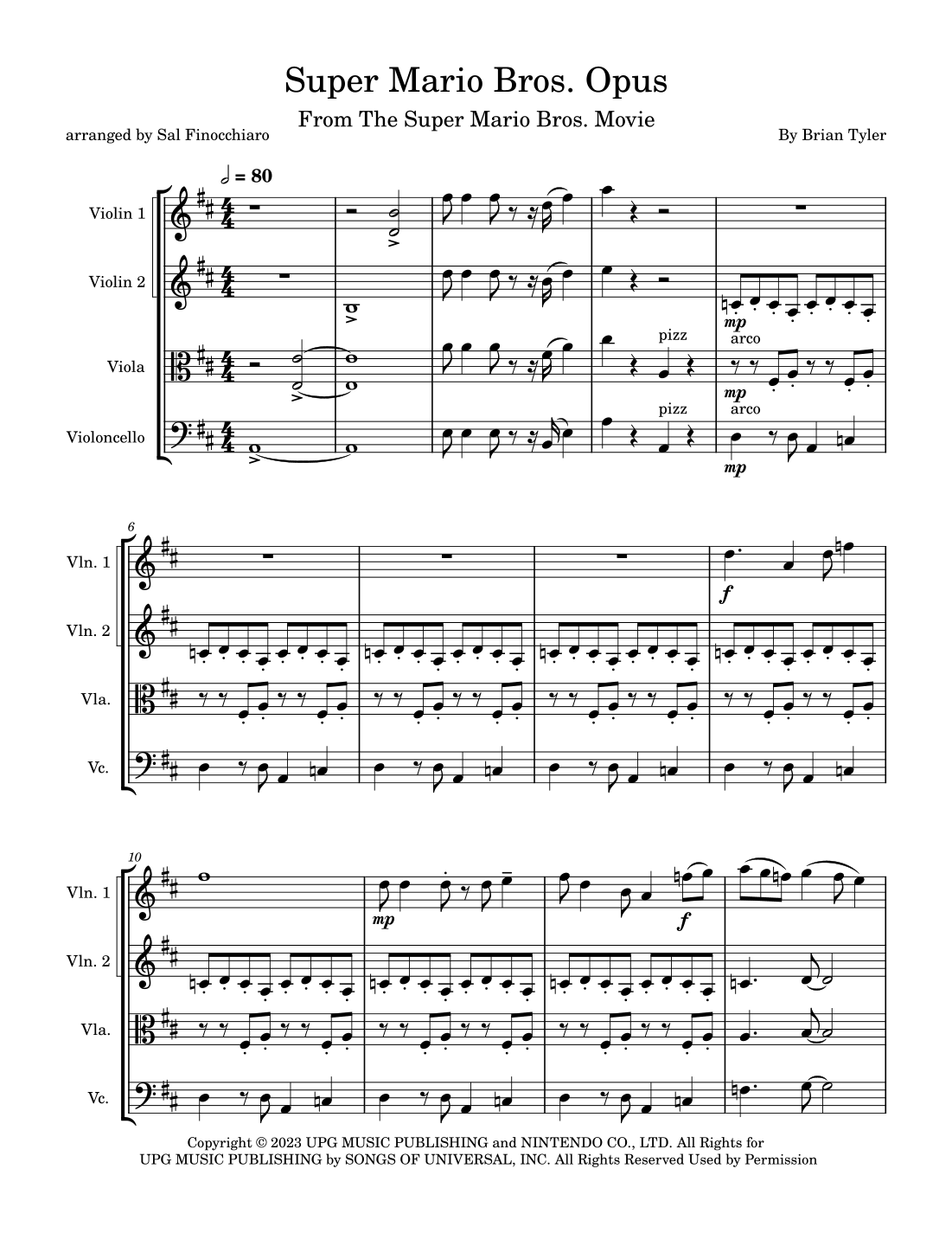 Super Mario Bros. Opus (arr. Sal Finocchiaro) von Brian Tyler Noten zum ...
