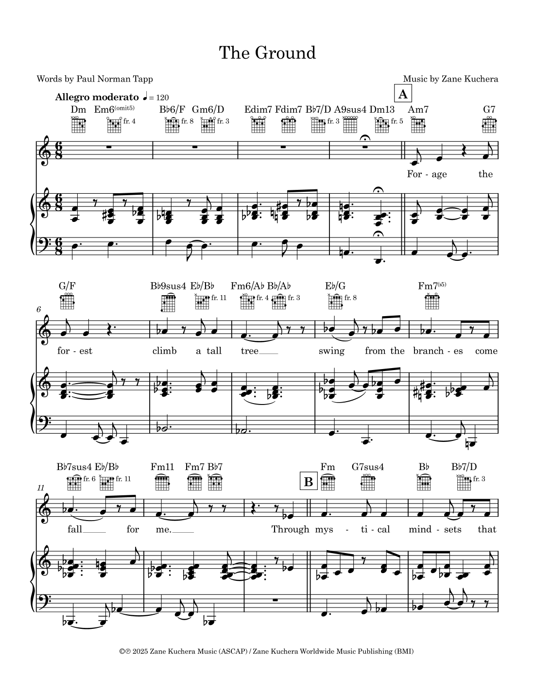 The Ground by Zane Kuchera Sheet Music for Piano, Vocal & Guitar Chords ...