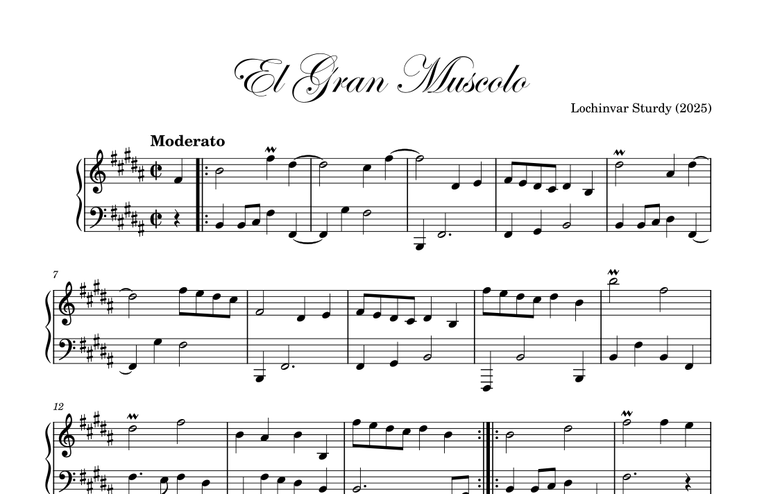 El Gran Muscolo by Lochinvar Sturdy Sheet Music for Piano Solo at Sheet ...