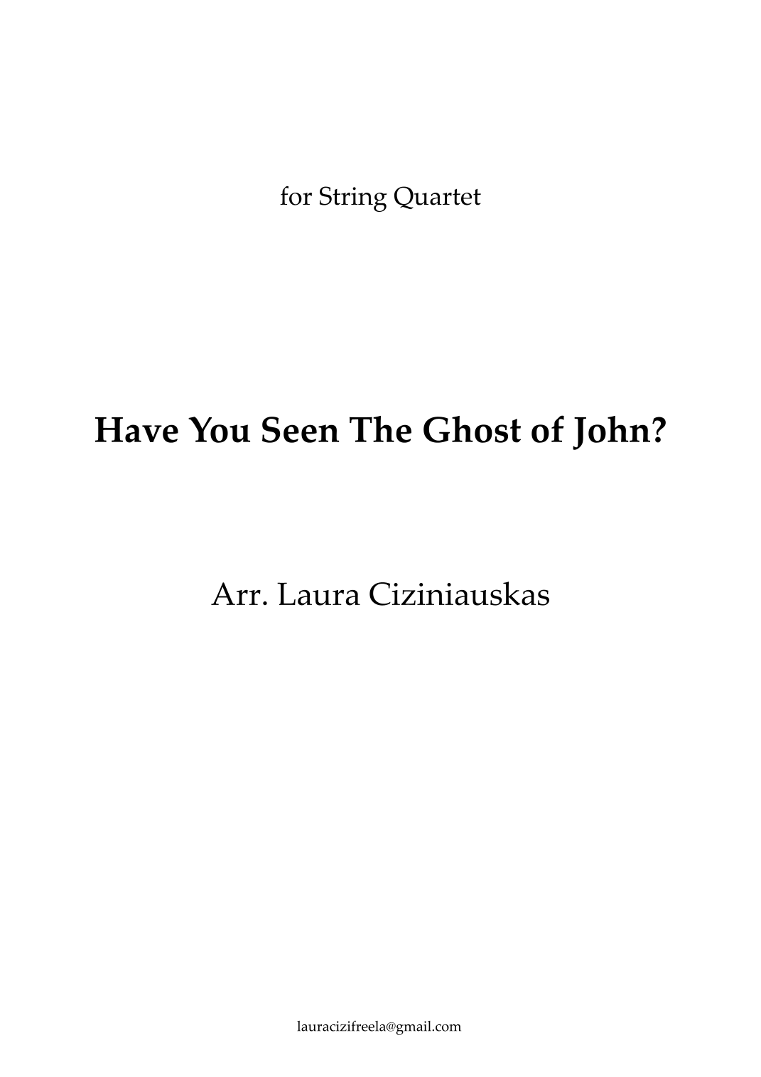 Have You Seen The Ghost of John? – Easy String Quartet G Minor ...