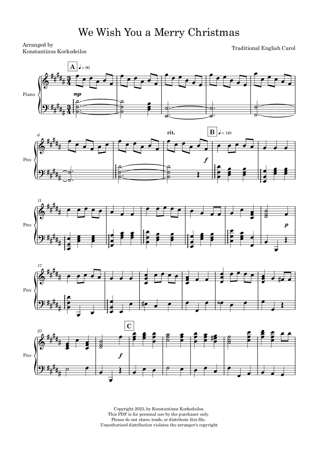 We Wish You a Merry Christmas (arr. Konstantinos Korkodeilos) par ...