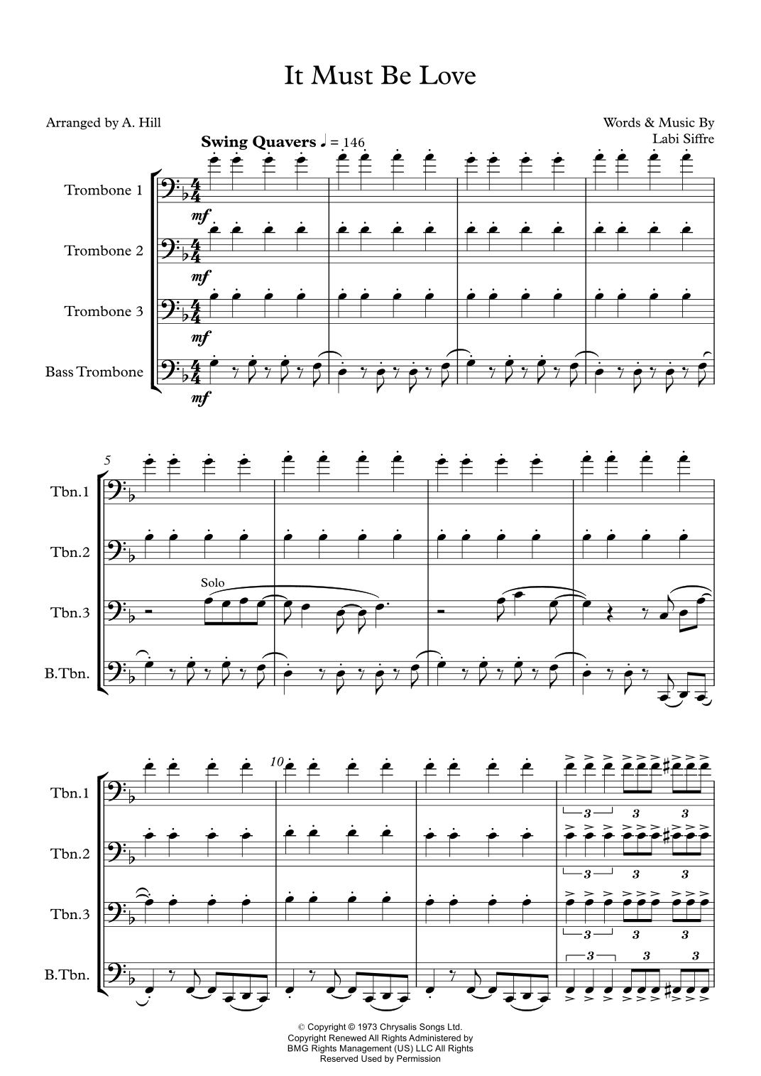 It Must Be Love (arr. Andrew Hill) by Madness Sheet Music for Brass ...