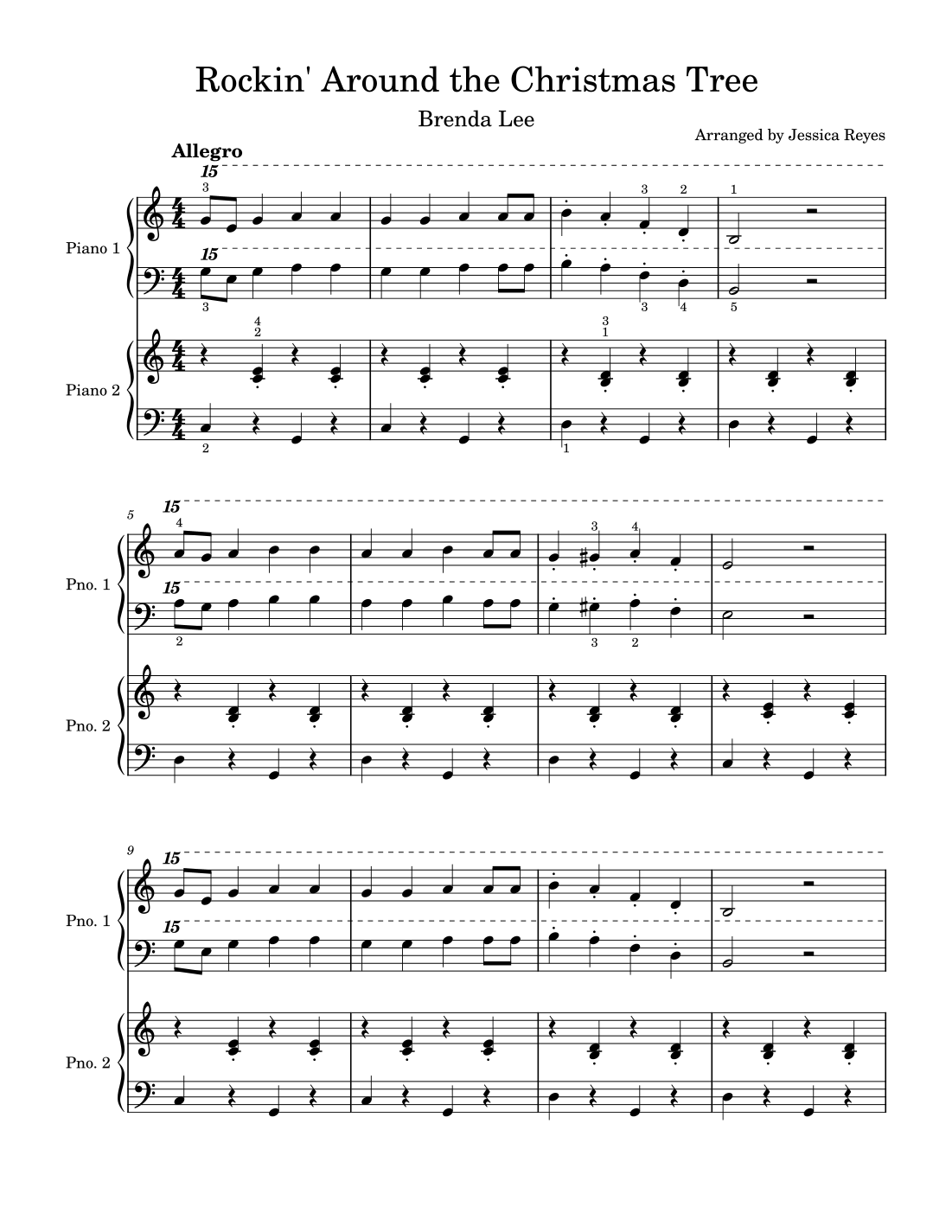 Rockin' Around The Christmas Tree (arr. Jessica Reyes) by Brenda Lee ...